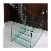China Balcony railings tempered glass straight staircase floating glass stairs price for sale
