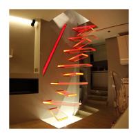 China Small house stair staircase toughened glass panel floating stairs glass balustrade for sale