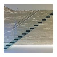 China Wall mounted stairs glass step staircase led suspension glass stairway for sale