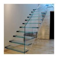 China Indoor decorative stair safety glass floating glass staircase cost for sale