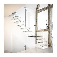 China Indoor decorative stair safety glass floating glass staircase cost for sale
