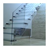 China Indoor decorative stair safety glass floating glass staircase cost for sale