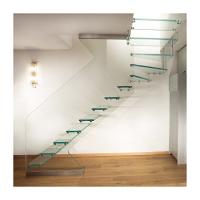 China Indoor decorative stair safety glass floating glass staircase cost for sale