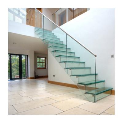 China Power coated staircase glass manufacturer glass floating stair for sale