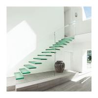 China Power coated staircase glass manufacturer glass floating stair for sale