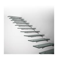 China Power coated staircase glass manufacturer glass floating stair for sale