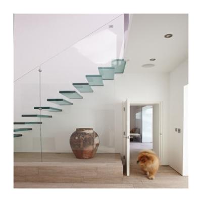 China Staright laminated glass glass stairs glass handrails for suspension stairway for sale