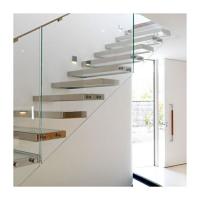 China Fancy stairs all glass design floating glass treads staircase for sale