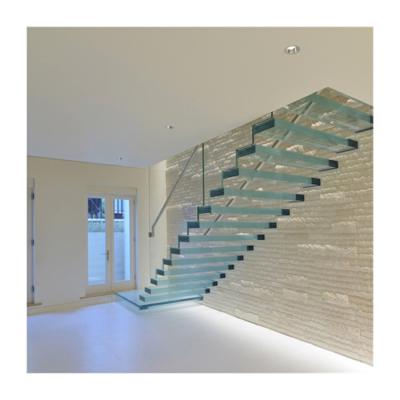 China Round staircase with glass balustrades floating glass frame stairway for sale