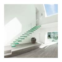 China Precast stairs staircase glass balustrade floating staircase for indoor for sale