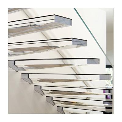 China Portable ready made glass staircase customize glass stair floating for sale