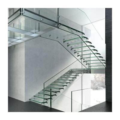 China Easy instalution staircase glass prices floating stairs glass for sale