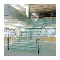 China Residential handrail plexiglass stair handrail glass floating staircase price for sale