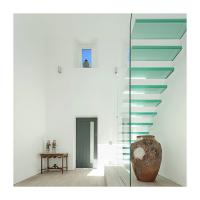 China Residential handrail plexiglass stair handrail glass floating staircase price for sale