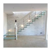 China Residential handrail plexiglass stair handrail glass floating staircase price for sale