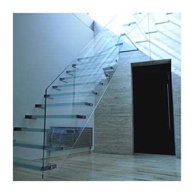 China Outdoor stairs staircase glass railing designs glass staircases floating for sale