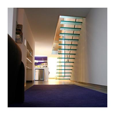 China Diy stairs glass stair treads price floating stairs with glass for sale