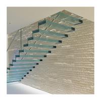 China Exterior stairs house glass staircase floating glass stair for sale