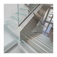 China Modern interior glass staircase made in china floating stairs glass stpes for sale