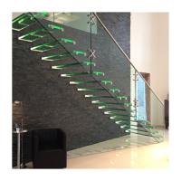 China Modern interior glass staircase made in china floating stairs glass stpes for sale