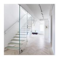 China Modern interior glass staircase made in china floating stairs glass stpes for sale