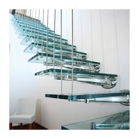 China Modern interior glass staircase made in china floating stairs glass stpes for sale