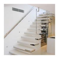 China Interior design stairs tempered glass railing staircase glass stairways suspension for sale