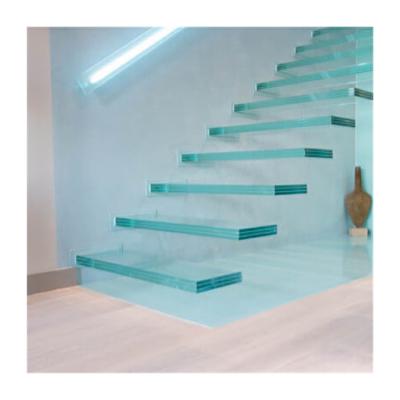 China Industrial glass stairs ireland floating stairs glass balustrade for sale