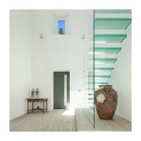 China Industrial glass stairs ireland floating stairs glass balustrade for sale