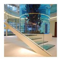 China Industrial glass stairs ireland floating stairs glass balustrade for sale