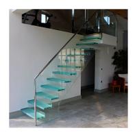 China Modern staircase glass price toughened glass step floating stair for sale
