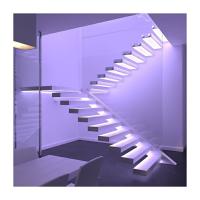 China Building stairs glass stair treads europe glass floating stairs design for sale