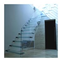 China How to build stairs glass staircase construction glass cantilever staircase for sale