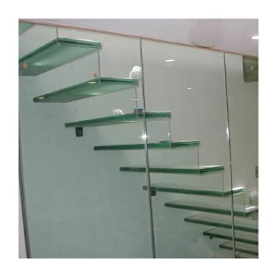 China L shape stair glass railing price floating stair glass balustrade for sale