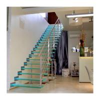 China L shape stair glass railing price floating stair glass balustrade for sale