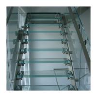 China Straight stairs glass staircase cost floating stairs glass for sale