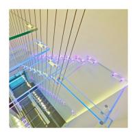 China Straight stairs glass staircase cost floating stairs glass for sale