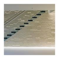 China Automatic led stairs glass banister floating staircase glass balustrades for sale