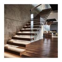 China Decorative wooden floating staircase wooden stair floating staircase treads for sale