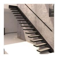 China Wood floating stiarcase beech wood staircase prefabricated floating stair design for sale