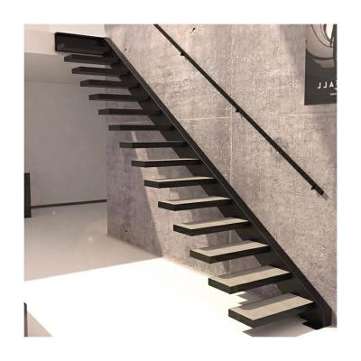 China Wood floating stiarcase beech wood staircase prefabricated floating stair design for sale
