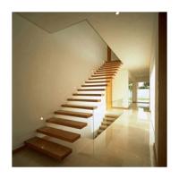 China Interior wooden floating staircase wood folding ladder floating stairs white for sale
