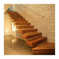China Floating wood staircase wood stair pillar floating staircase laminate for sale