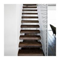 China Floating wood staircase wood stair pillar floating staircase laminate for sale