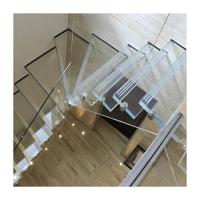 China Stage Cantilever Floating Stairs Railings Safety Glass Floating Staircase for sale