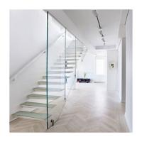 China Stage Cantilever Floating Stairs Railings Safety Glass Floating Staircase for sale