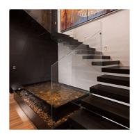 China Solid Wood Floating Stairs Customized Modern With 30mm Oak Tread for sale