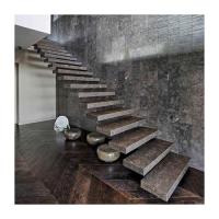 China Solid Wood Floating Stairs Customized Modern With 30mm Oak Tread for sale