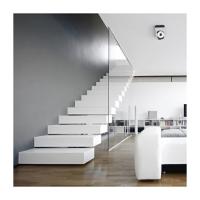 China Modern Cantilever Floating Stairs With Wood Tread Timber Staircase for sale