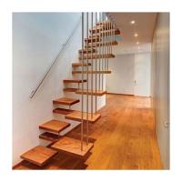 China Interior Wood Cantilever Floating Stairs WA-SFL1002 Suspension Staircase for sale